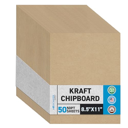 MagicWater Chipboard Sheet for DIY Projects - 8.5x11 Inch - 50 Pack ...
